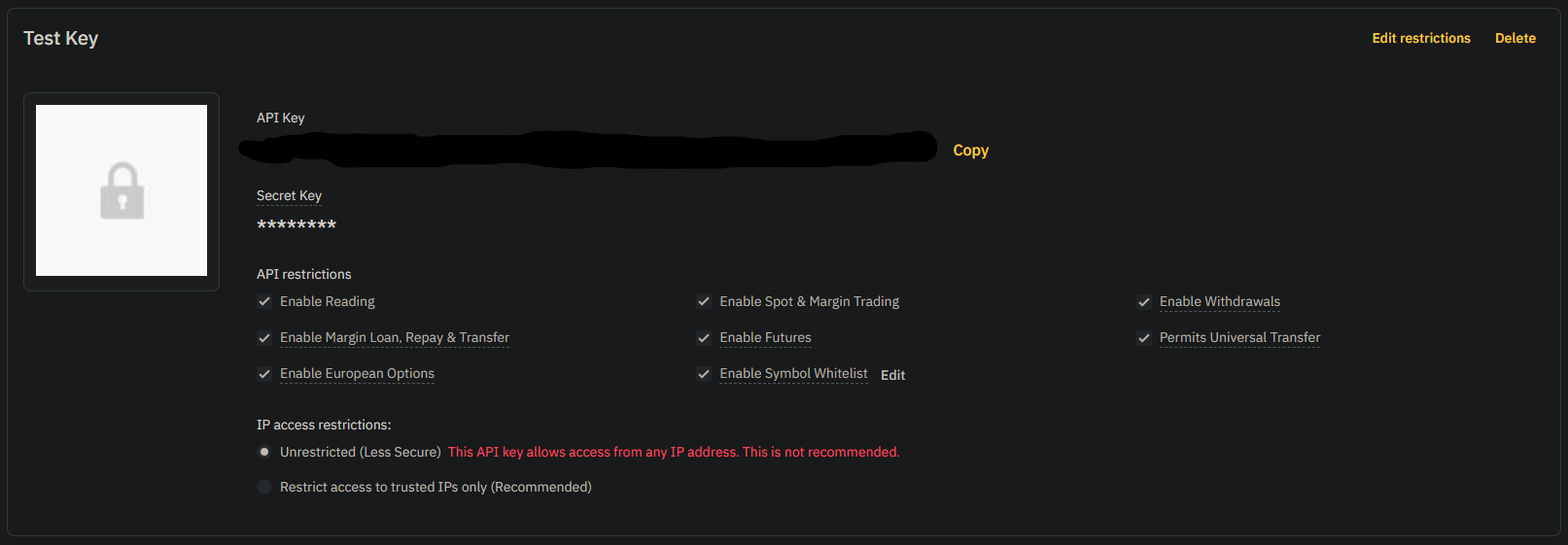 Invalid API key IP Or Permissions For Action For Binance Error Code Invalid API key IP Or Permissions For Action For Binance Error Code