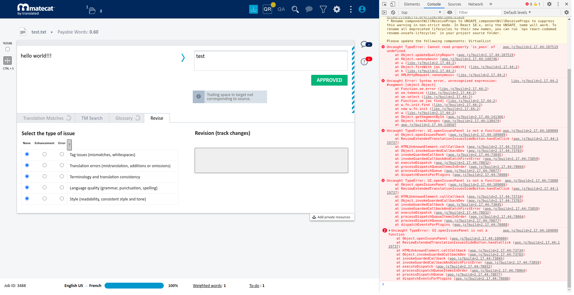 Revise screen Add issues button · Issue #2173 · matecat/MateCat · GitHub