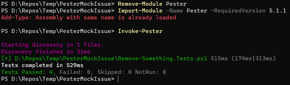 Mocking ShouldProcess stopped working in Pester 5.3.3? · Issue #2206 · pester/Pester · GitHub