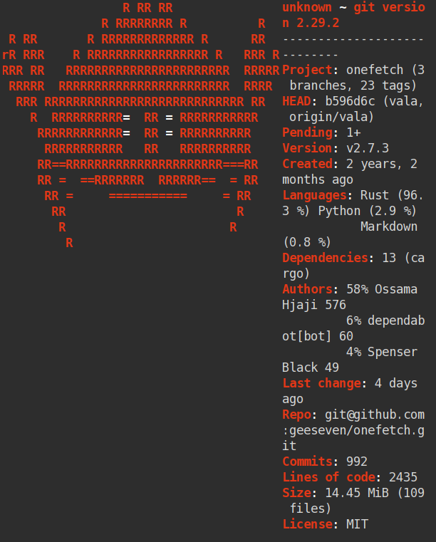 Omit part of display depending on terminal size? · Issue #327 · o2sh/onefetch · GitHub