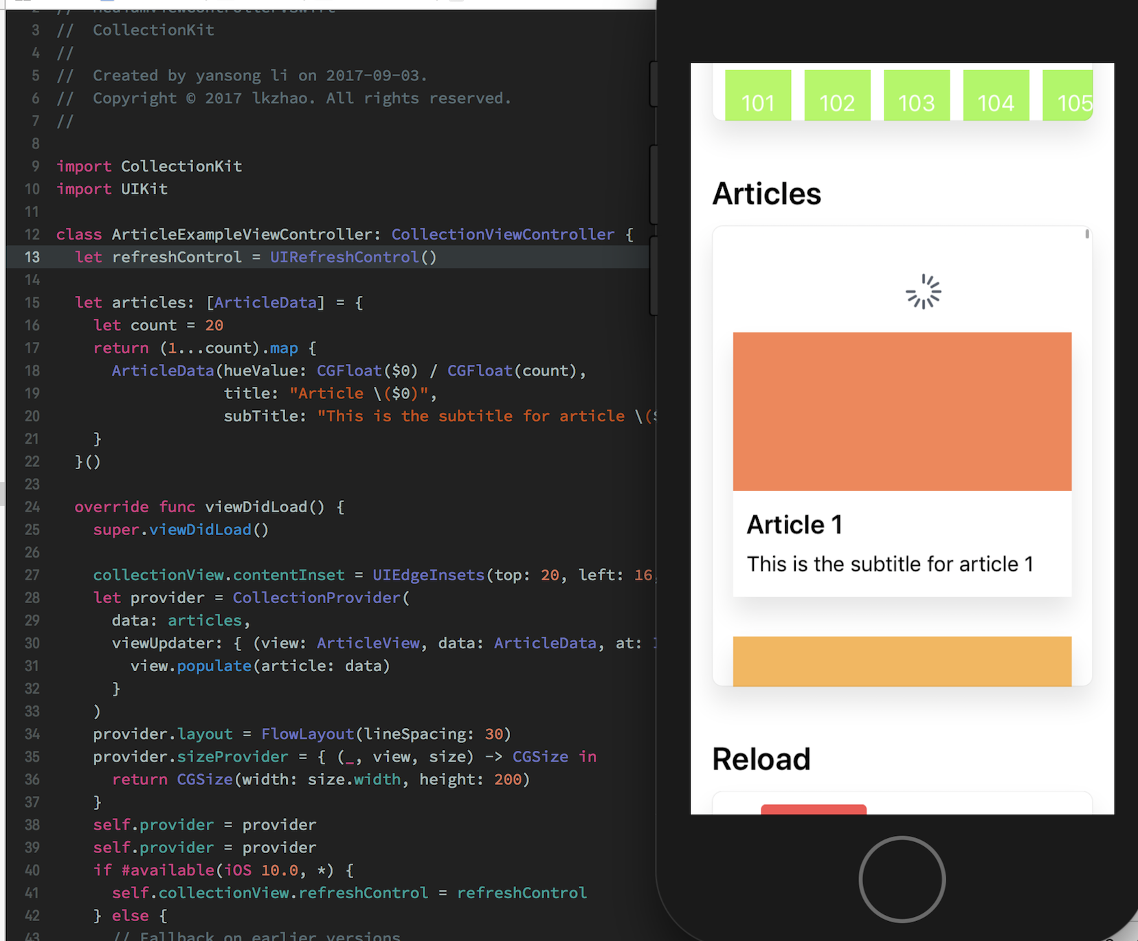 Refresh control · Issue #44 · SoySauceLab/CollectionKit · GitHub