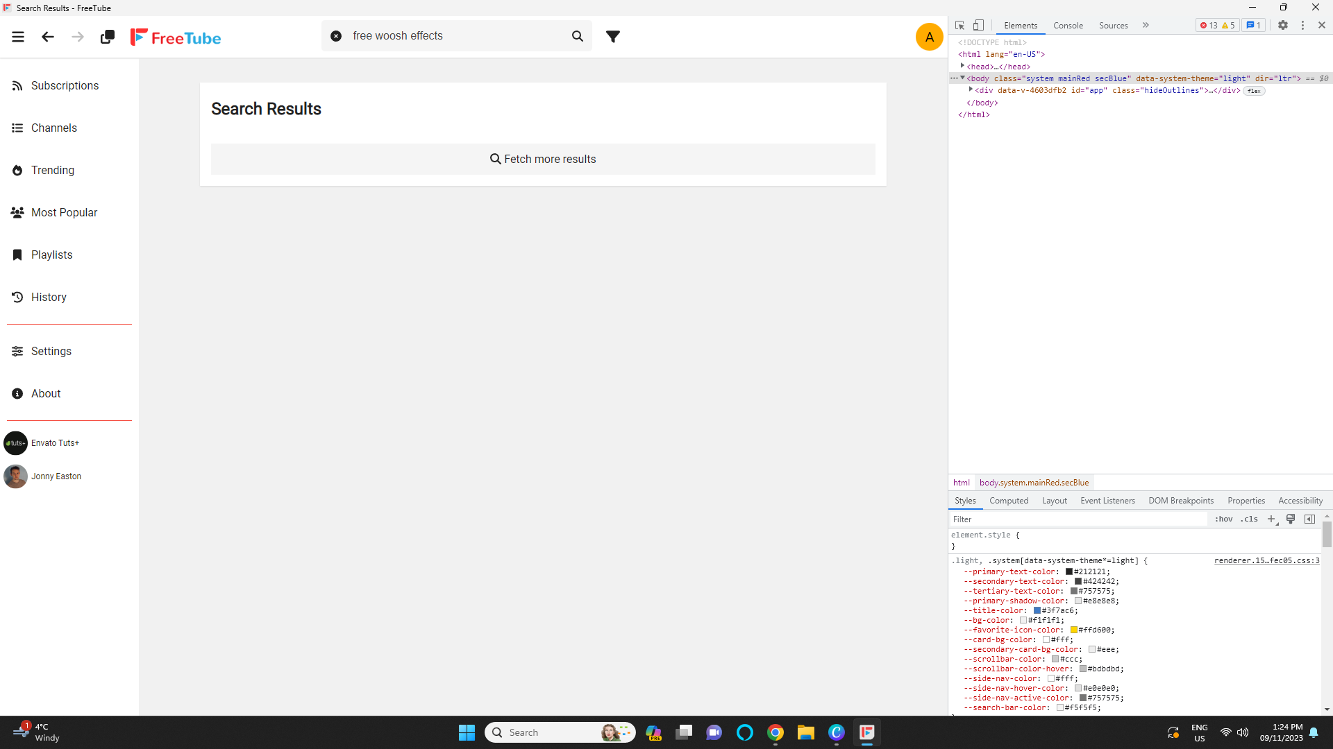 Player Search Returns No Values On Newly Updated Install[Bug]: · Issue #4312 · FreeTubeApp ...