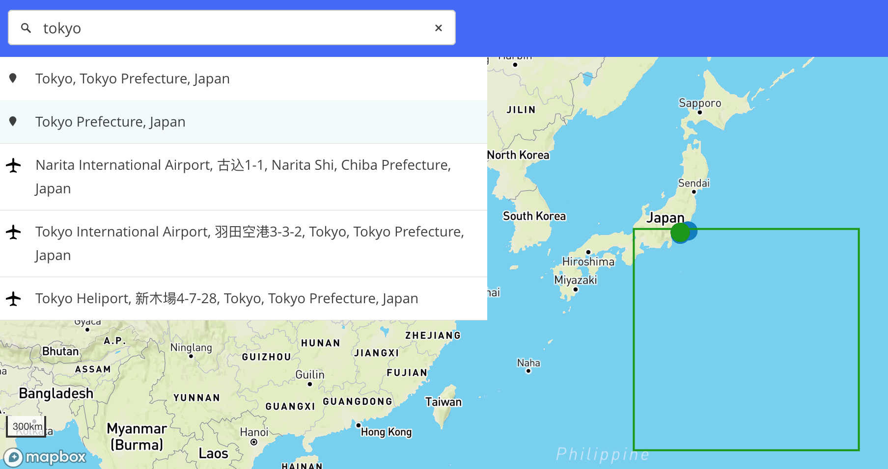 Map is not focusing correctly for Tokyo · Issue #283 · mapbox/mapbox-gl-geocoder · GitHub
