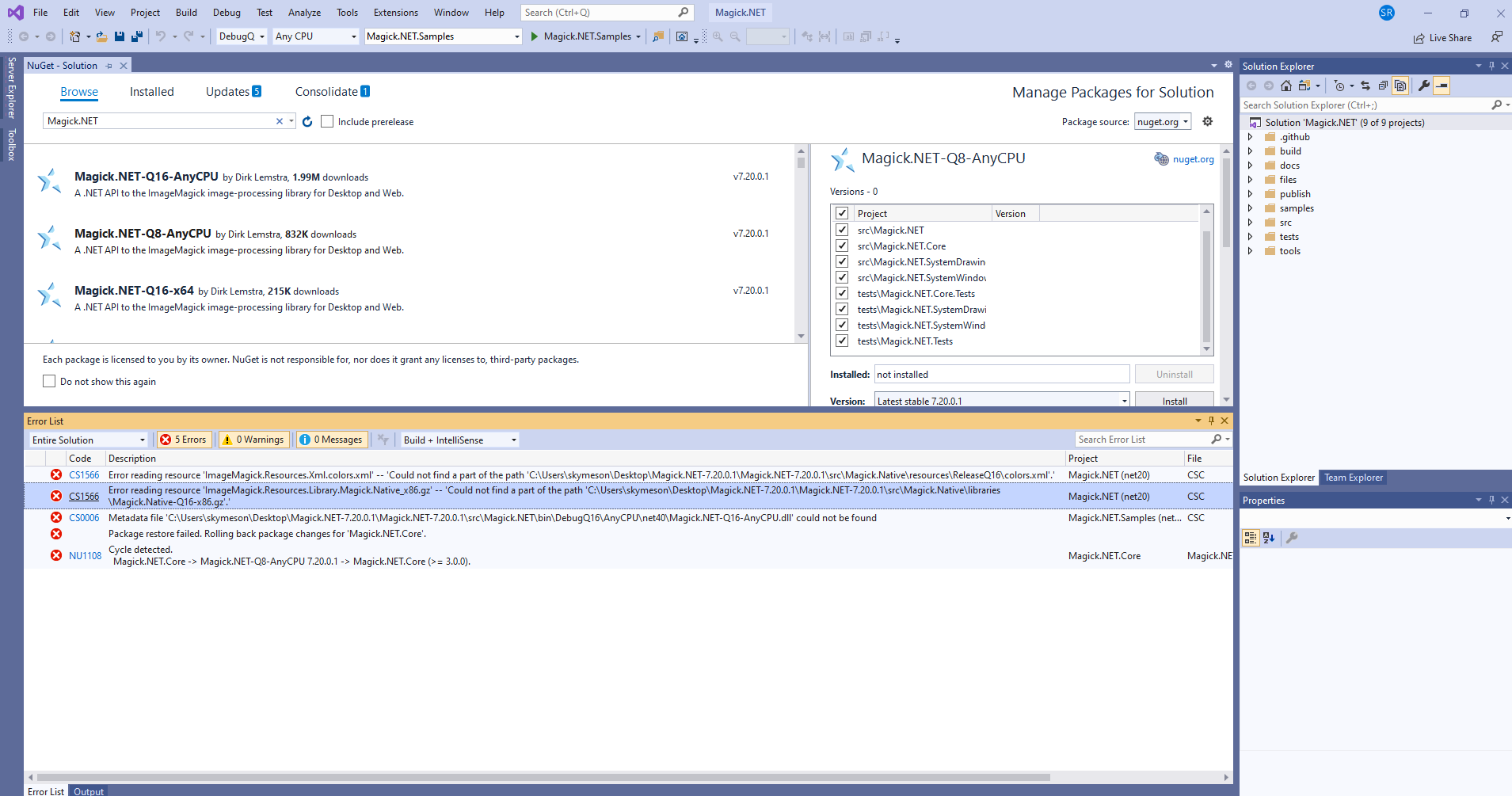 Can't install Magick.NET through NuGet · Issue #682 · dlemstra/Magick.NET · GitHub