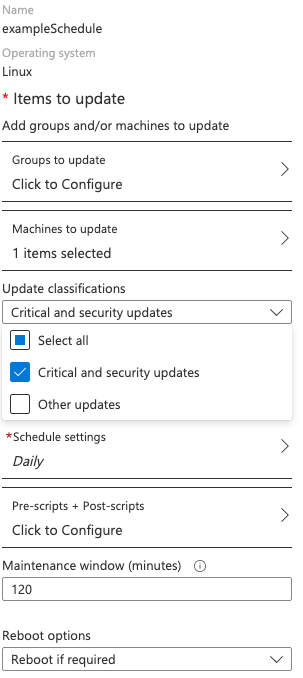 New-AzAutomationSoftwareUpdateConfiguration - Incorrect Linux Package Classifications. · Issue ...