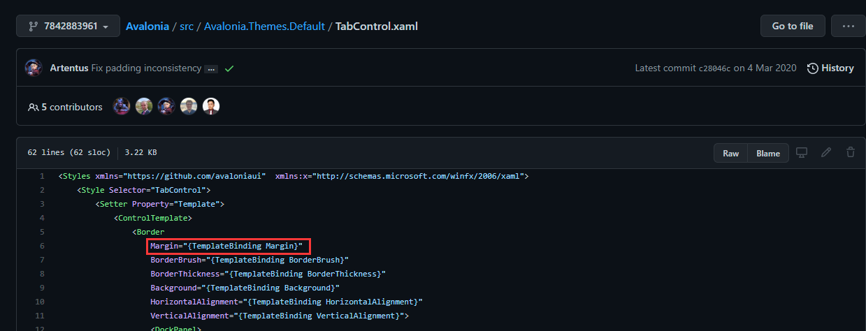 Code error in Avalonia.Themes.Default/TabControl.xaml · Issue #6318 · AvaloniaUI/Avalonia · GitHub