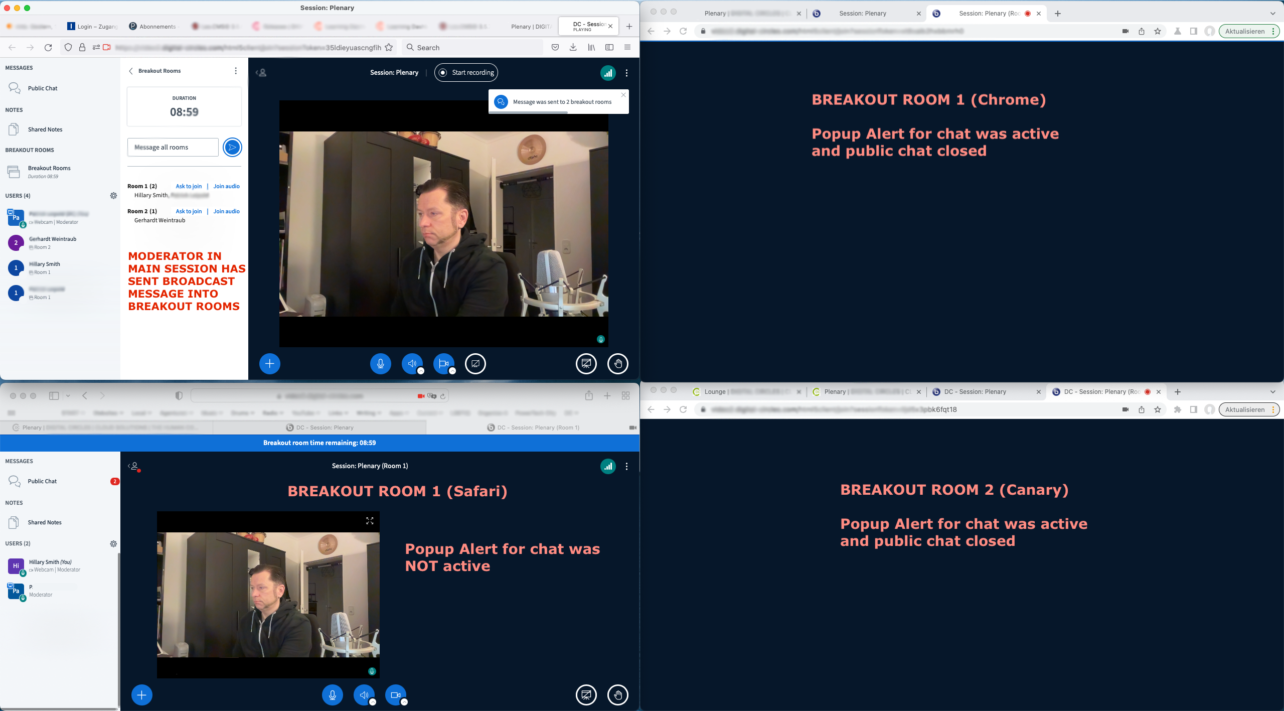 Bbb 25 Possible Bug Broadcast Message Into Breakout Rooms Creates Script Error When Chat 5154