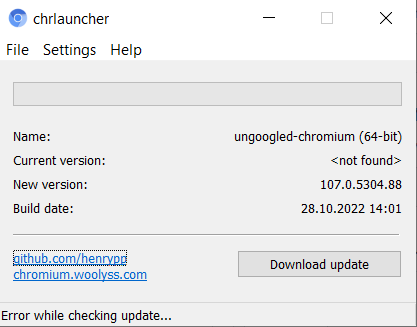 [Bug] Download Fails · Issue #222 · henrypp/chrlauncher · GitHub