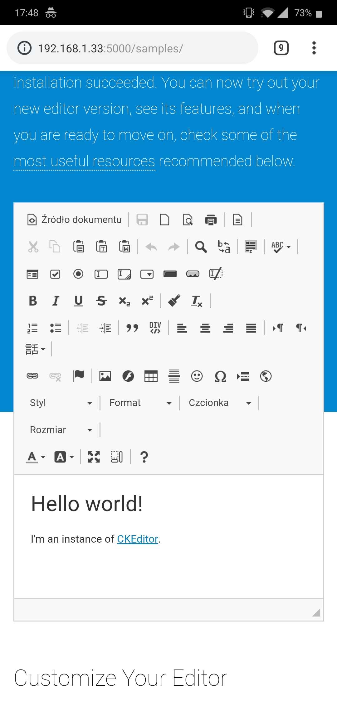 Improve sample page for mobile devices · Issue #3033 · ckeditor ...
