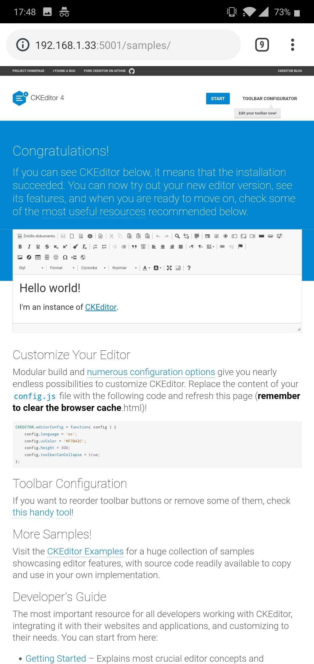 Improve sample page for mobile devices · Issue #3033 · ckeditor ...