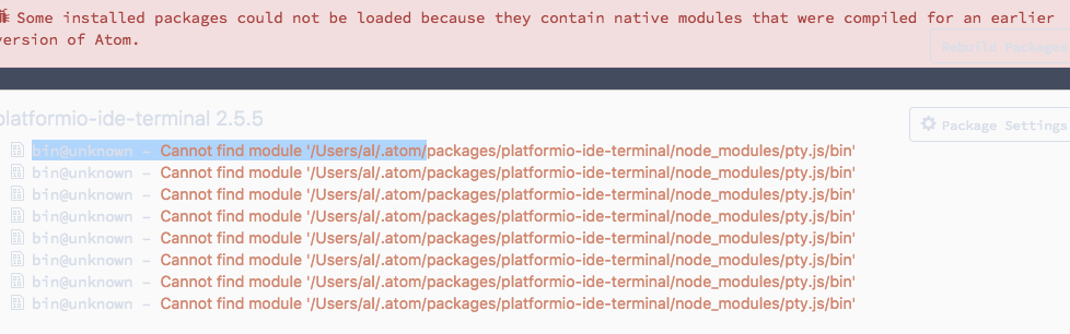 Platformio Incompatible With Atom Version 1 19 0 · Issue 322 · Platformio Platformio Atom Ide