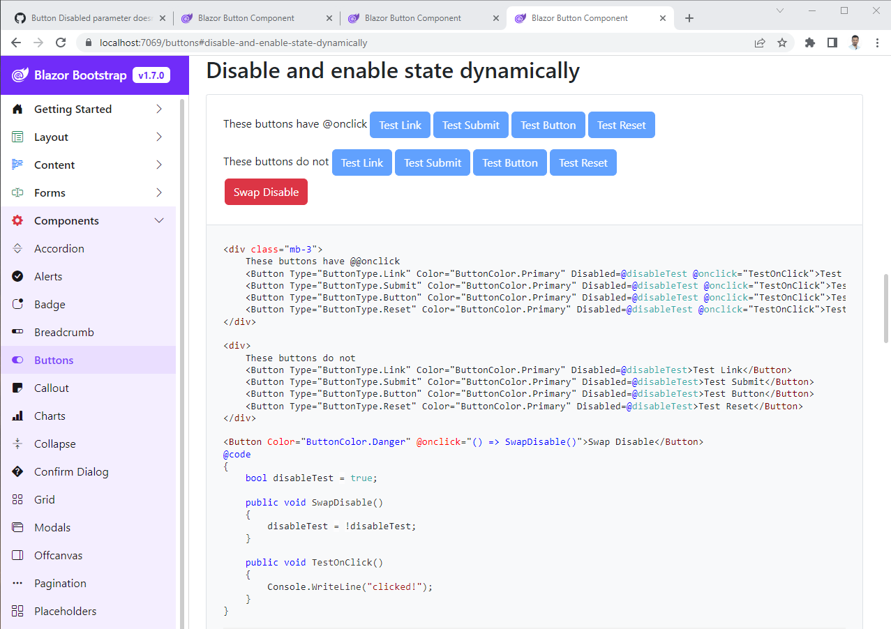 Button Disabled parameter doesn't work properly on first render in Tabs / Modal · Issue #182 ...