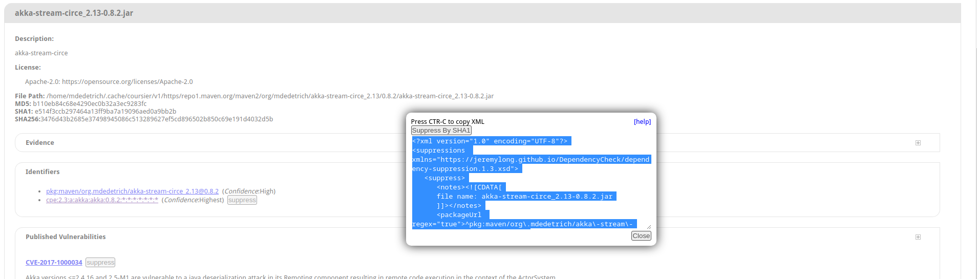 dependencyCheckSuppressionFile doesn't seem to do anything · Issue #237 · albuch/sbt-dependency ...