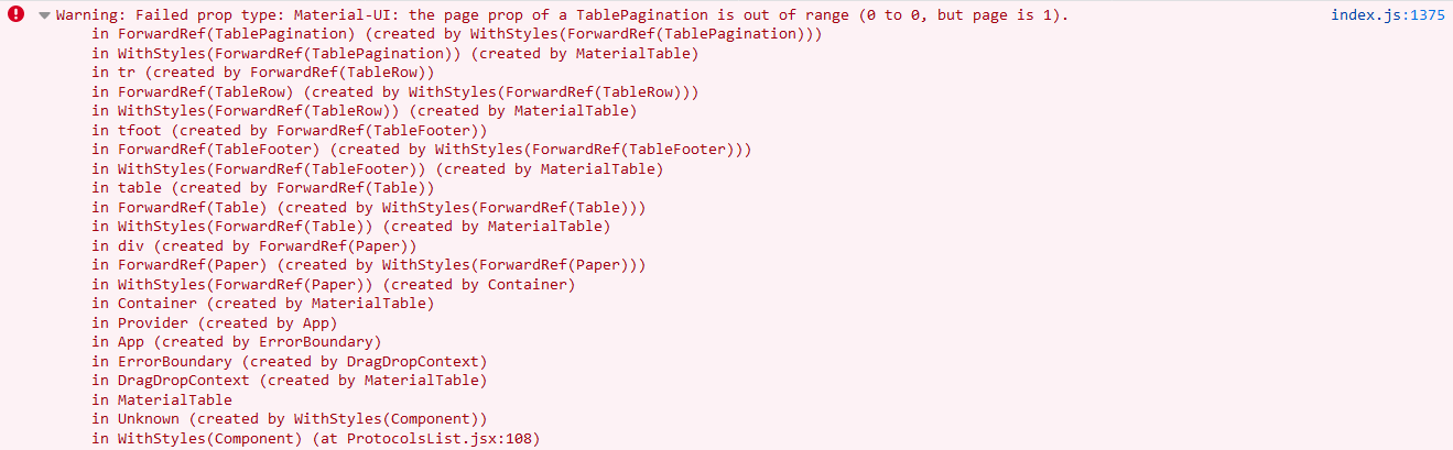 Delete last row in a page of remote data causes "Maximum update depth exceeded" · Issue #864 ...