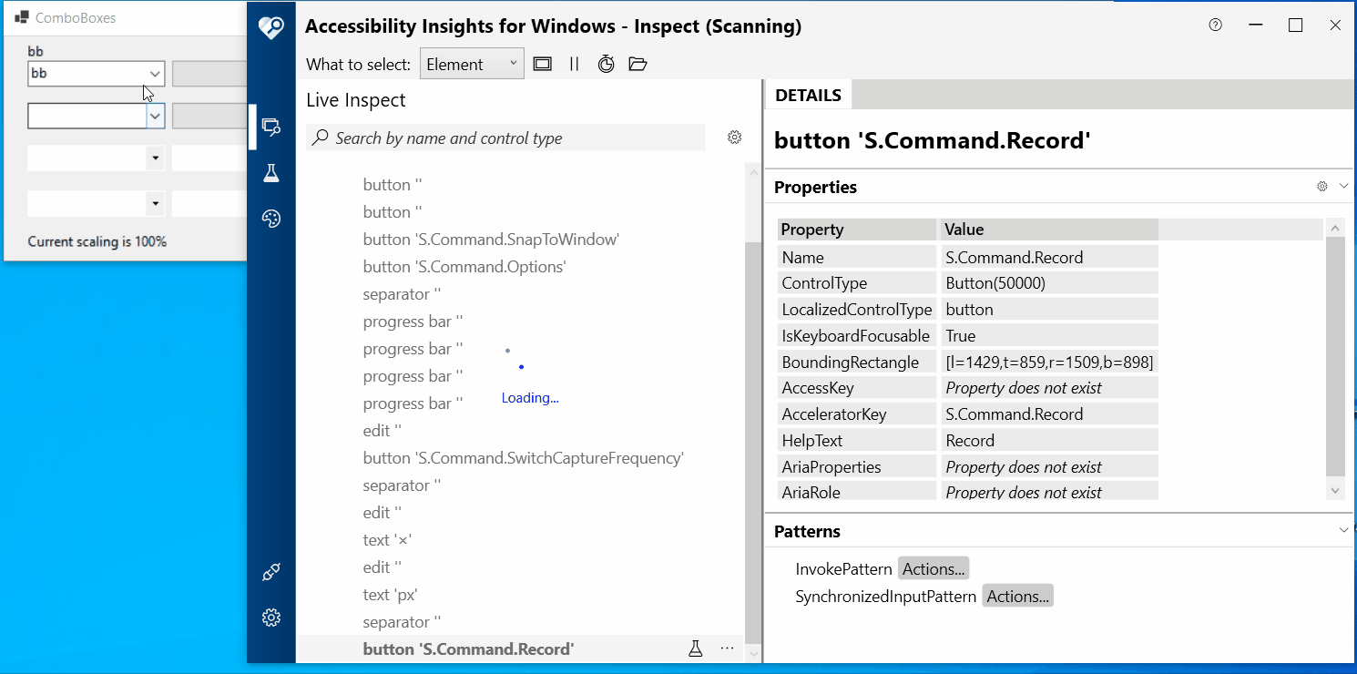 AccessibilityInsights' display about ‘specific item focusable’ on form is not correct when going ...