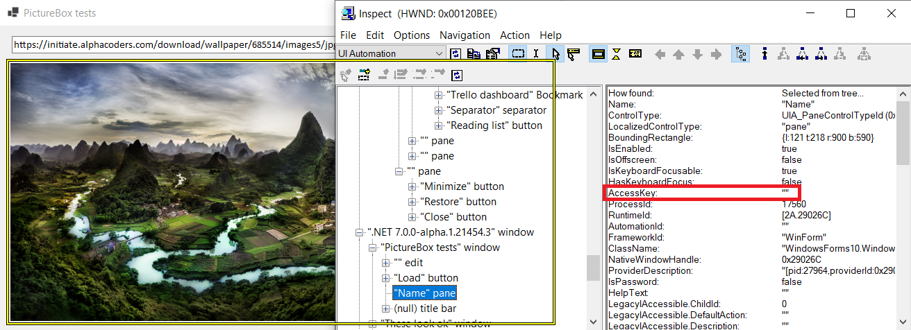 The "AccessKey" property returns an String.Empty instead of "Alt+n" value for "&Name" text ...