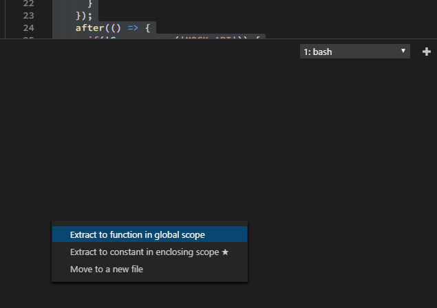 Refactor options are displayed over the terminal · Issue #68523 · microsoft/vscode · GitHub