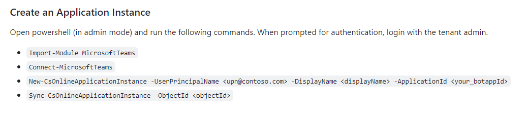 New-CsOnlineApplicationInstance command is not supported as per Mircosoft docs · Issue #669 ...