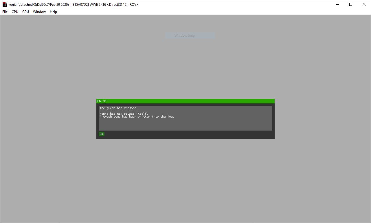 315a07d2 Wwe 2k16 · Issue 47 · Xenia Project Issue Graveyard · Github