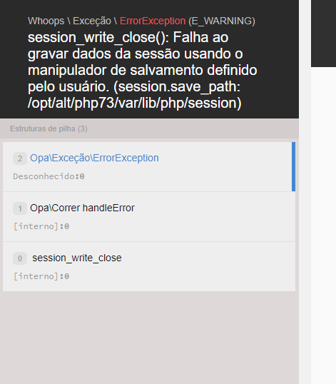 Falha ao gravar dados da sessão usando o manipulador de salvamento definido pelo usuário ...