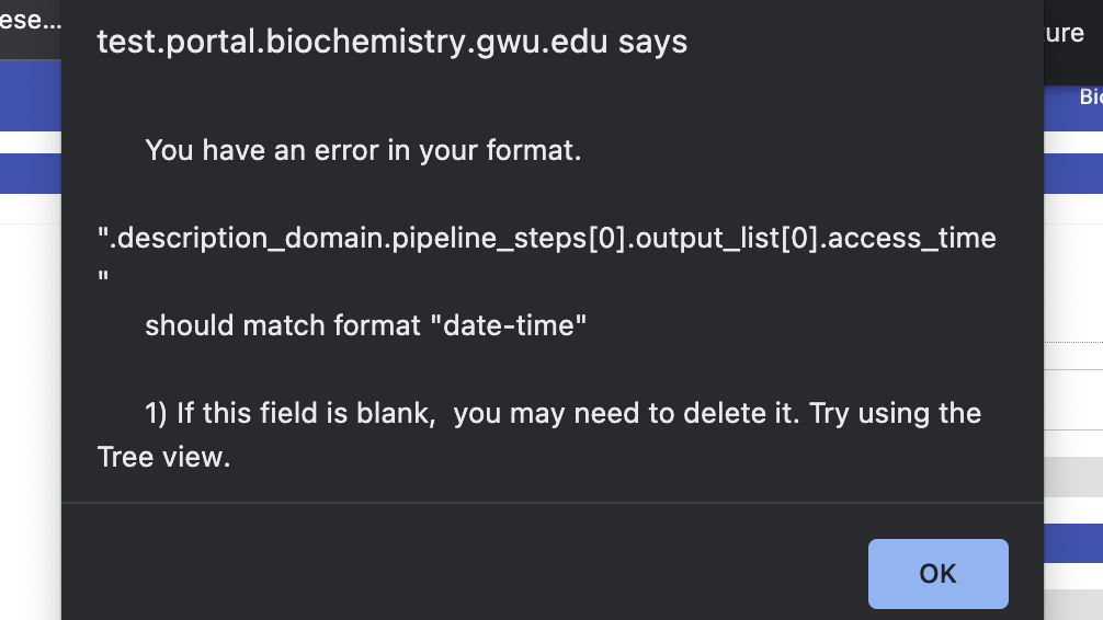 Validation error- PD review date · Issue #150 · biocompute-objects/portal · GitHub