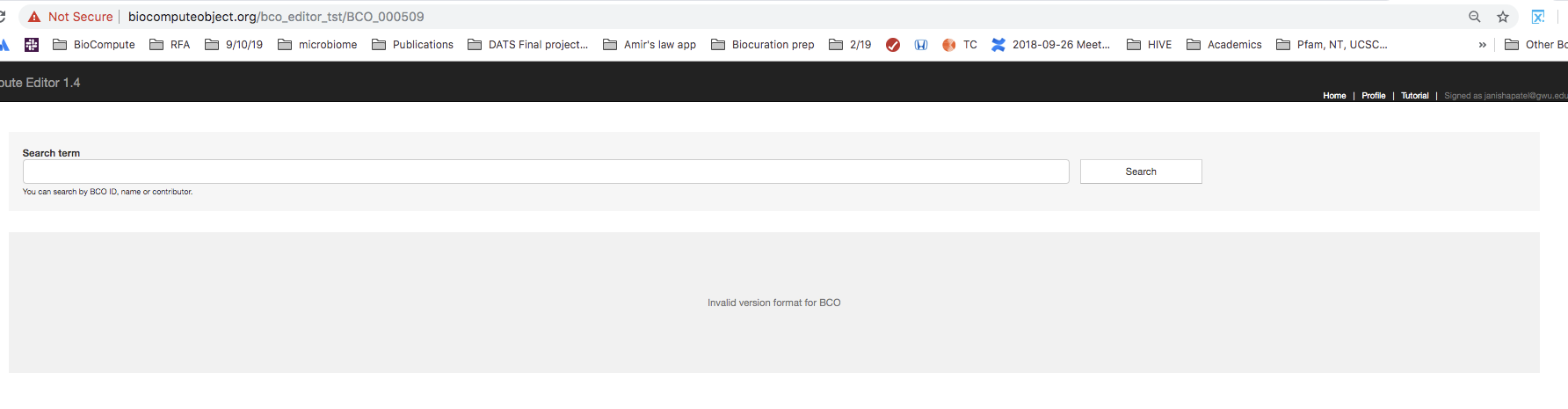Invalid Version Format New Page Rather Than Error Message · Issue 37 · Biocompute Objectsbco