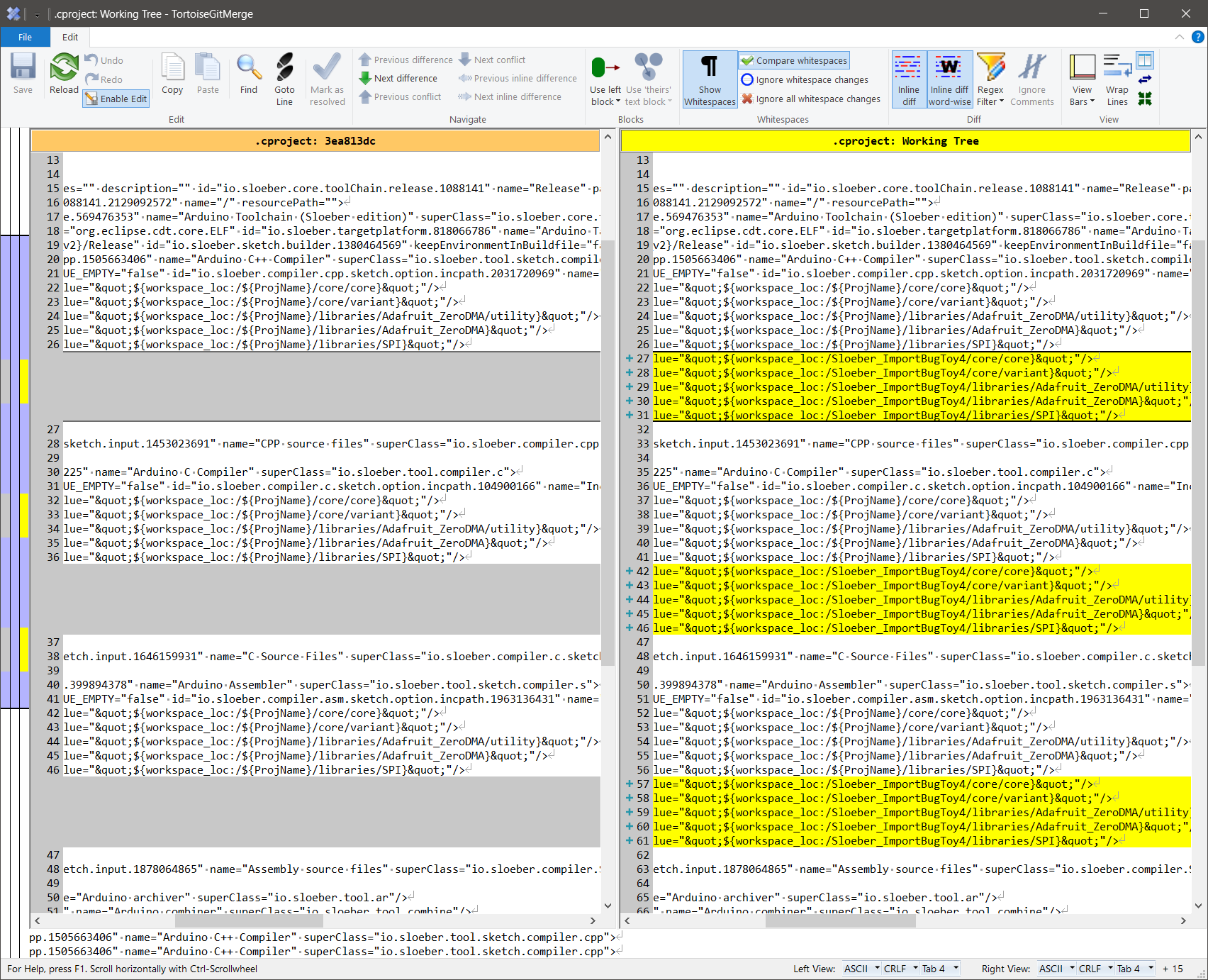 Importing Sloeber Project Is Causing Links And Compile Settings To Be 