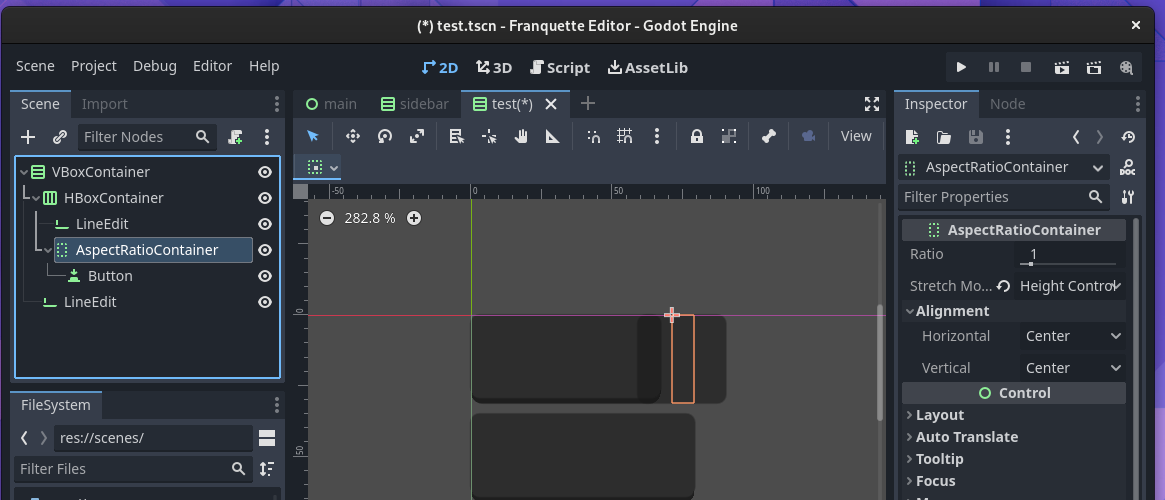AspectRatioContainer inside BoxContainer can position child over the parent's edges · Issue ...