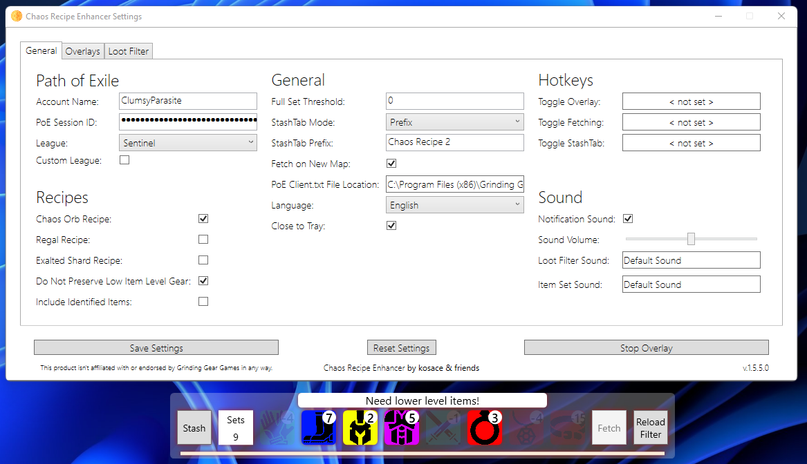 Chaos Recipe grabbing items that are lvl 75 instead of lvl 60-74 · Issue #385 ...