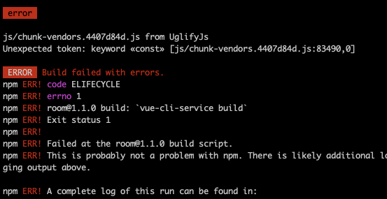 👾 BUG | build 时 UglifyJs 不支持 es6问题 · Issue #220 · d2-projects/d2-admin · GitHub