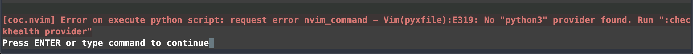 Warning about python provider every time I open nvim · Issue #1780 · neoclide/coc.nvim · GitHub