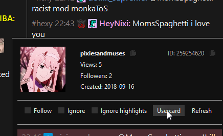"Usercard" button not linking correctly · Issue #2532 · Chatterino/chatterino2 · GitHub