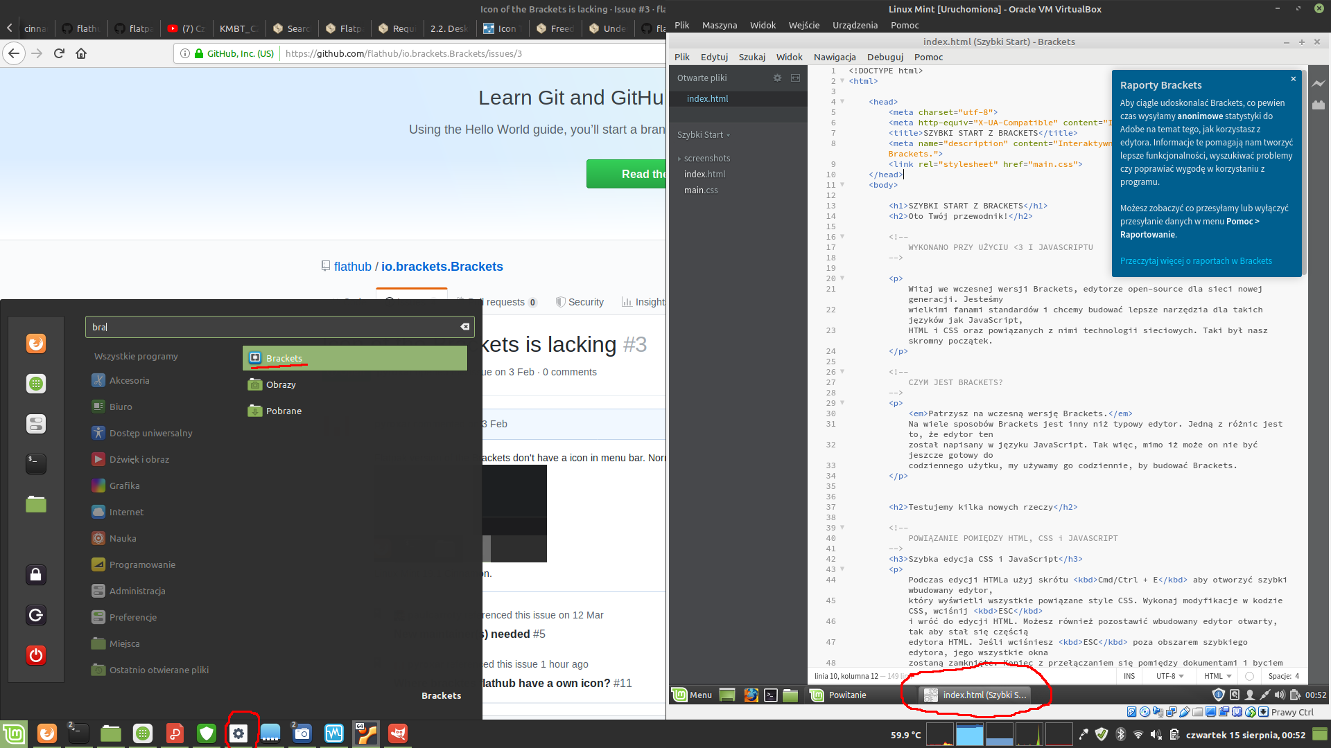 Flatpak package of the Brackets from flathub doesn't have a icon. · Issue #8795 · linuxmint ...