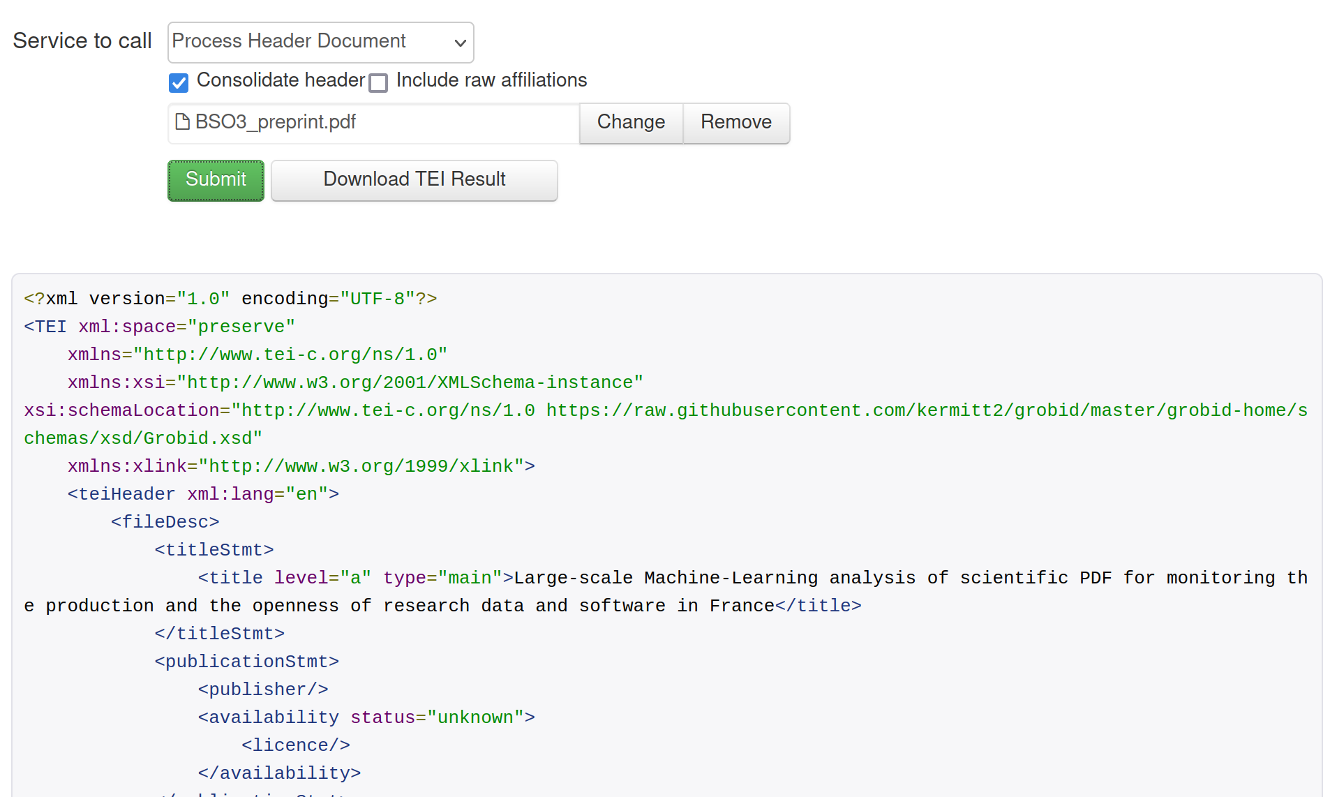 Content type for processHeader is bibtex, while default should be XML · Issue #1027 · kermitt2 ...