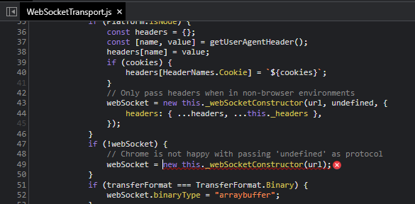 Typescript Signalr Client Reduce Error Logging For Failed Connection 
