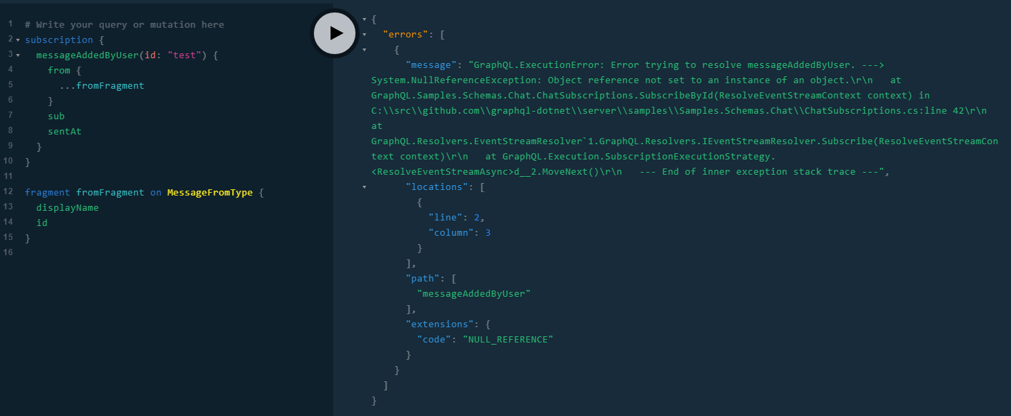 Fragments in subscriptions · Issue #258 · graphql-dotnet/server · GitHub