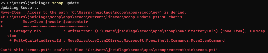 Error when updating scoop · Issue #4031 · ScoopInstaller/Scoop · GitHub