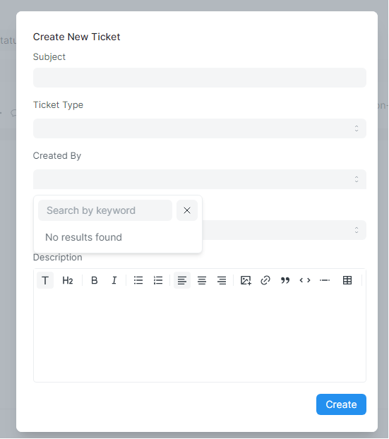 Ticket Generation Modal Issues · Issue 1178 · Frappe Helpdesk · Github