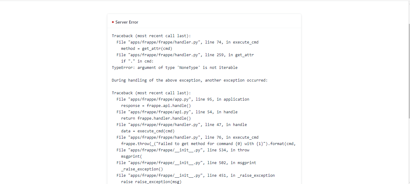 Traceback Log is been shown in production Mode · Issue #37474 · frappe/erpnext · GitHub