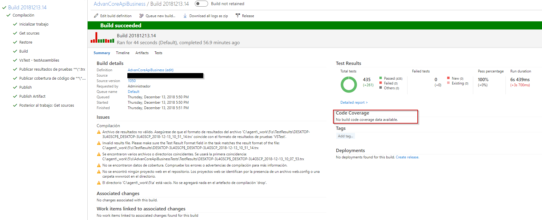 TFS .net core build does not show code coverage · Issue #9081 · microsoft/azure-pipelines-tasks ...