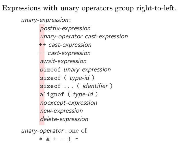 [expr.unary.general] Misaligned grammar productions · Issue #4581 · cplusplus/draft · GitHub