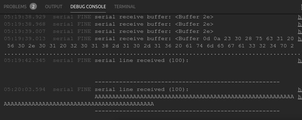 Debug Console Line Rendering Problem Long Line Of Dots Disappears · Issue 61924 · Microsoft