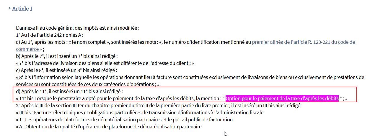 NEW Invoice - Add french mention on pdf when vat debit option is on by ...