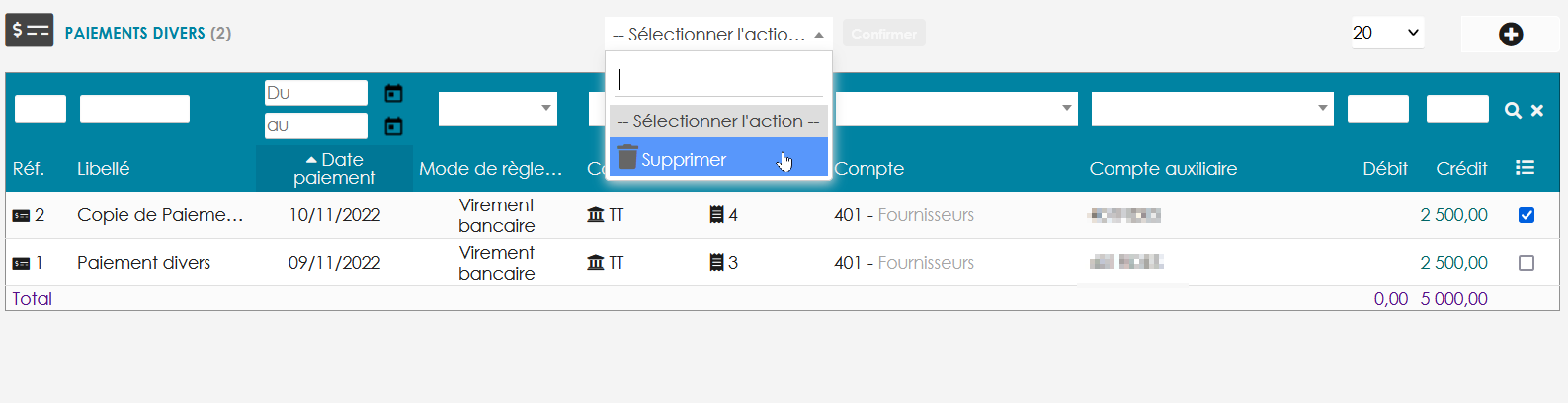 NEW Various payment - List - Add massaction to delete by aspangaro · Pull Request #23173 ...