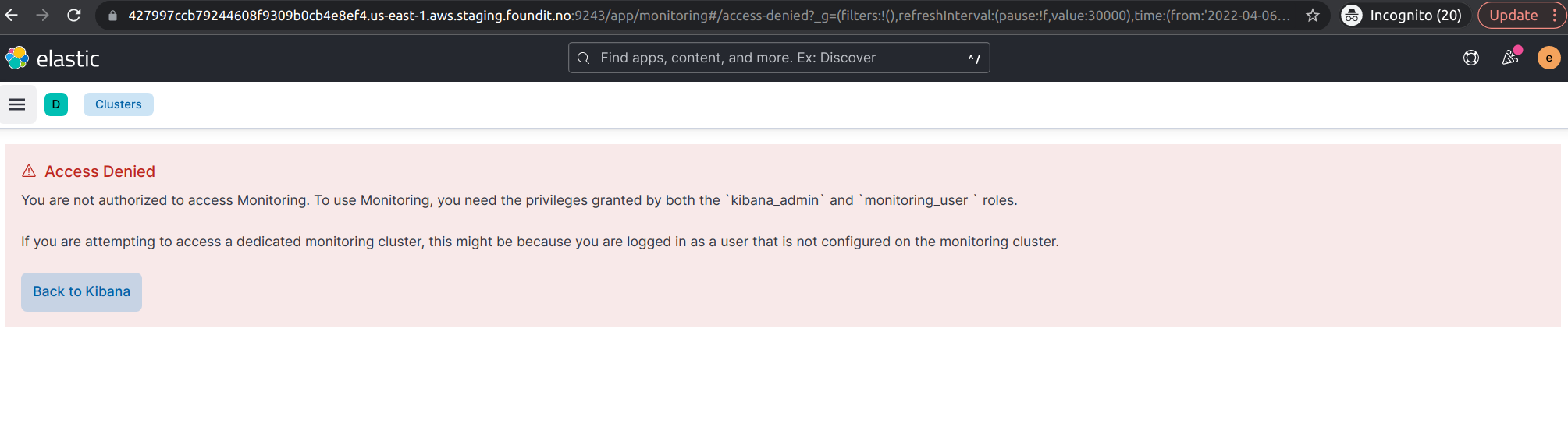 [Stack Monitoring] Missing remote_cluster_client role is reported as "access denied" · Issue ...