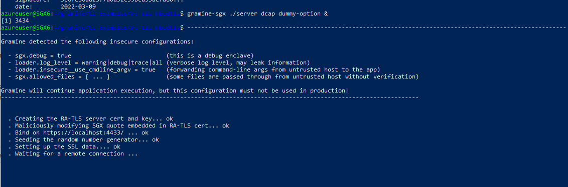 Unable to run ra-tls-mbedtls example · Issue #448 · gramineproject ...