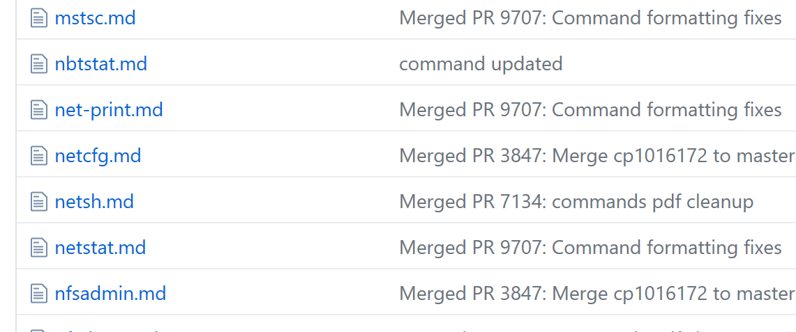 Net commands are missing completily · Issue #1863 · MicrosoftDocs/windowsserverdocs · GitHub