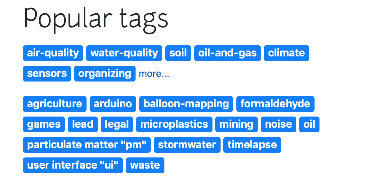 Popular tags · Issue #6222 · publiclab/plots2 · GitHub