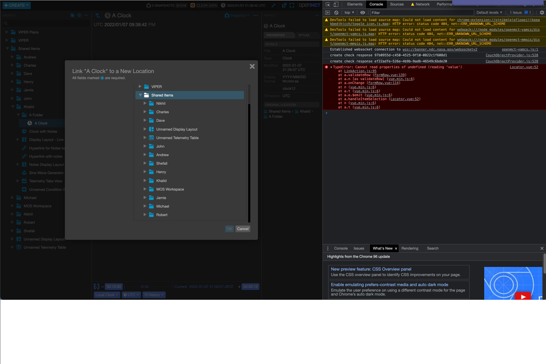 Unable to create links for objects · Issue #4695 · nasa/openmct · GitHub