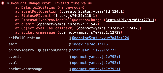 Operator Status Rangeerror Invalid Time Value · Issue 5385 · Nasaopenmct · Github